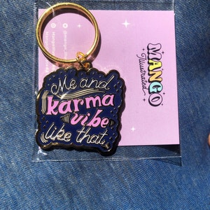 Me and Karma Vibe Like That Enamel Keychain, Taylor Swift Midnights ...
