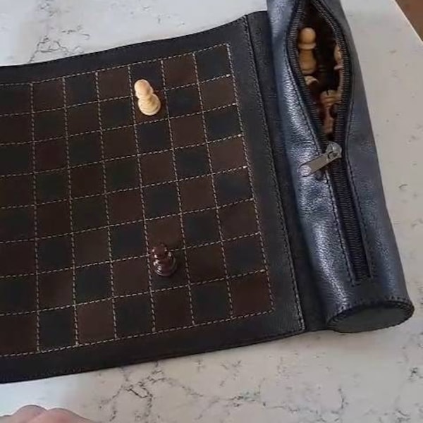 Roll up Leather Chess Board, Personalized Chess, Chess, Leather ...