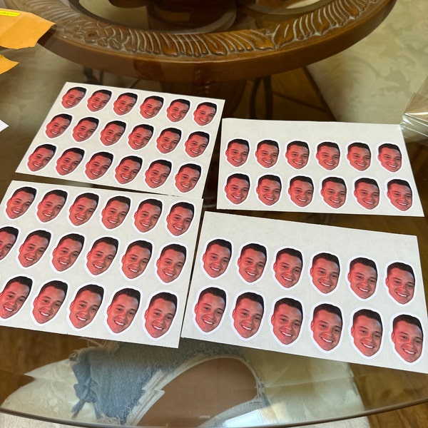 Any Size Personalized Custom Face Stickers or Temporary Tattoos ...