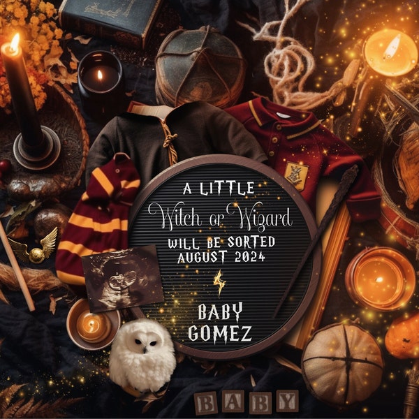 Wizard Digital Pregnancy Announcement, Magical Baby Announcement ...