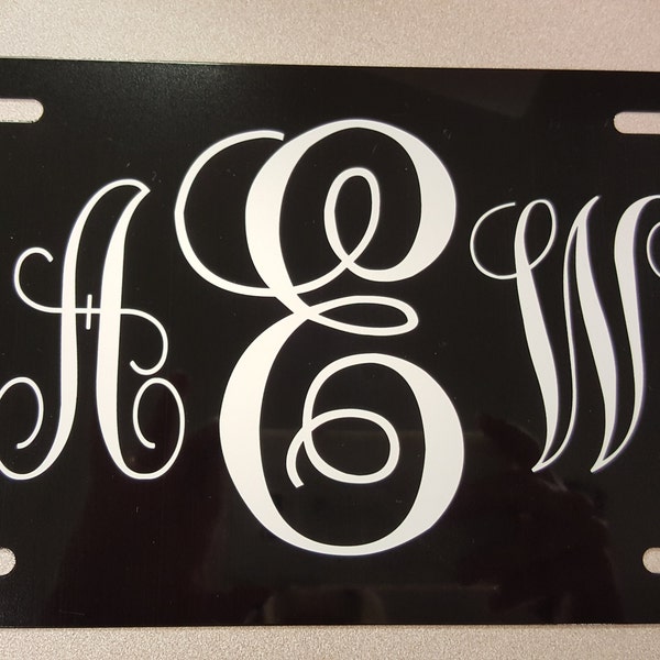 Monogram License Plate, License Plate Frame, Personalized Car Tag ...