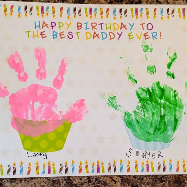 EDITABLE Happy Birthday 1 Cupcake Handprint Craft | Birthday Card ...