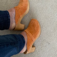 Orange Leather Clog Sandals Handmade Swedish Clogs Women - Etsy Australia