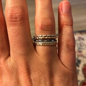 Mixed Metal Ring Set Hammered Ring Set 5 Ring Set Stackable | Etsy