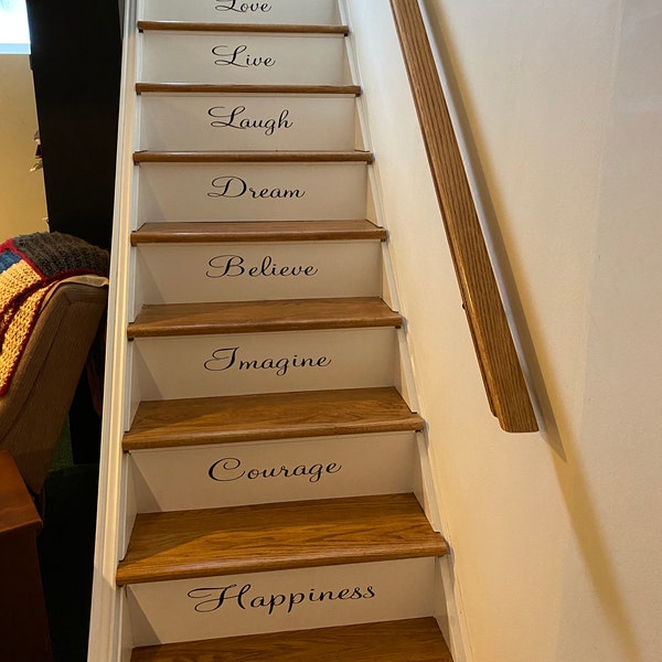 Inspiration Quotes Stair Riser Decals, Stair Decals, Stair Stickers ...