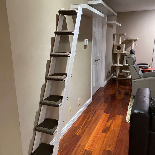 Cat Ladder - 7 Step Pine, Customizable | Movable Cat Perch – Always ...