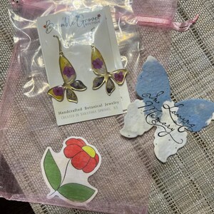 Handmade to Order Unique Blooming Bud Teardrop Real Flower Earrings ...