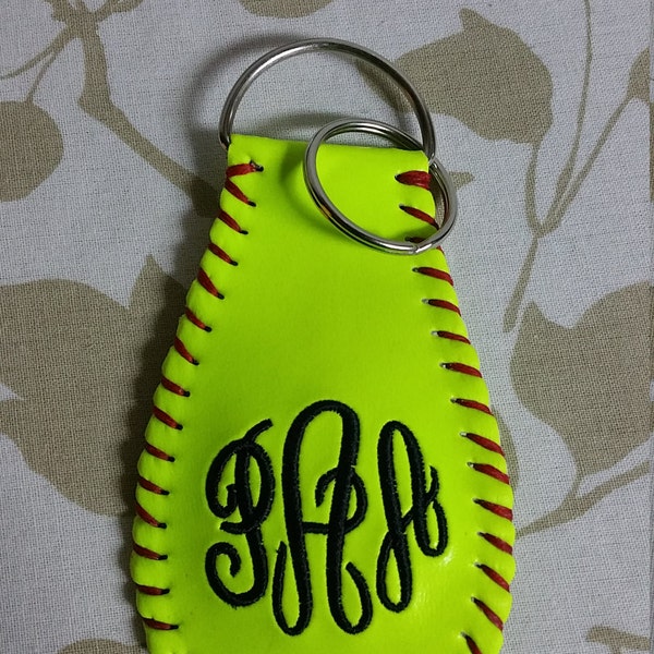 Softball Key Chain, Softball Keychain, Keychain, Key Chain, Softball ...
