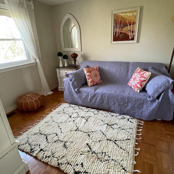 White Rug Fluffy, Custom Fabulous Boujad Rug, Authentic Moroccan Rug ...