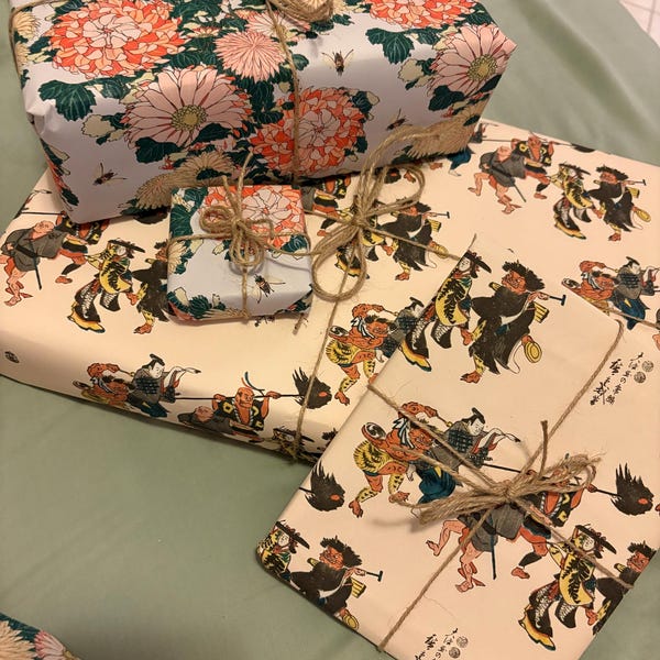 Sumo Wrestlers Wrapping Paper - Vintage Tagawa Yoshikazu Woodblock ...