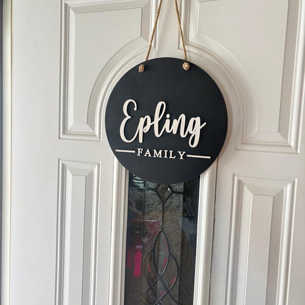 Personalized Family Door Sign, Last Name Sign, Custom Wooden Welcome ...