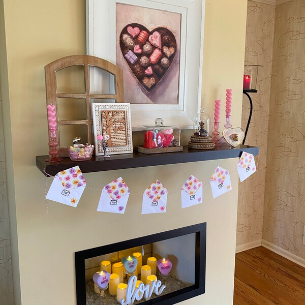 Heart Shaped Chocolate Box Valentines Day Decor Valentines Wall Art ...