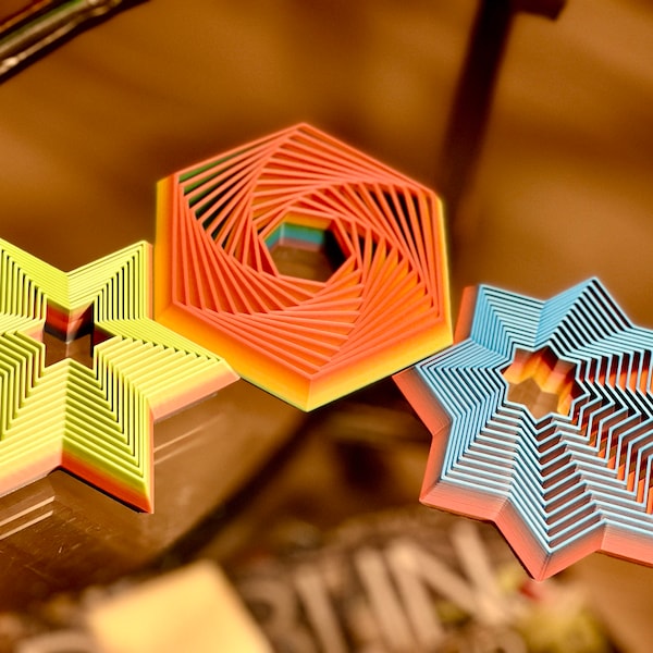 Fractal Fidget Hexagon | Colorful Fractal Hexagon Fidget - Stress ...