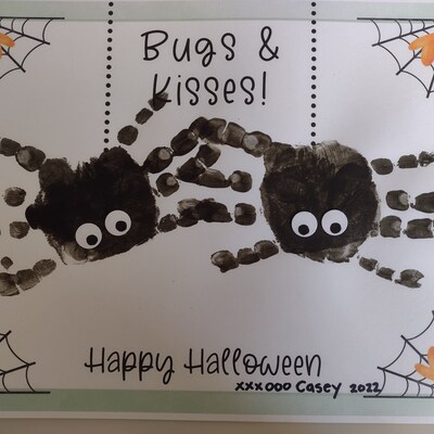 Halloween Printable Bugs and Kisses, Toddler Painting Activity, Spider ...