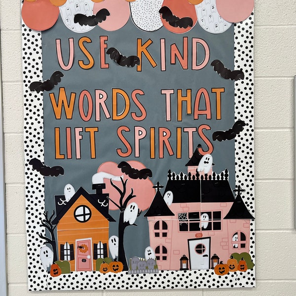 Pastel Haunted Houses Bulletin Board Kit (digital Download) - Etsy