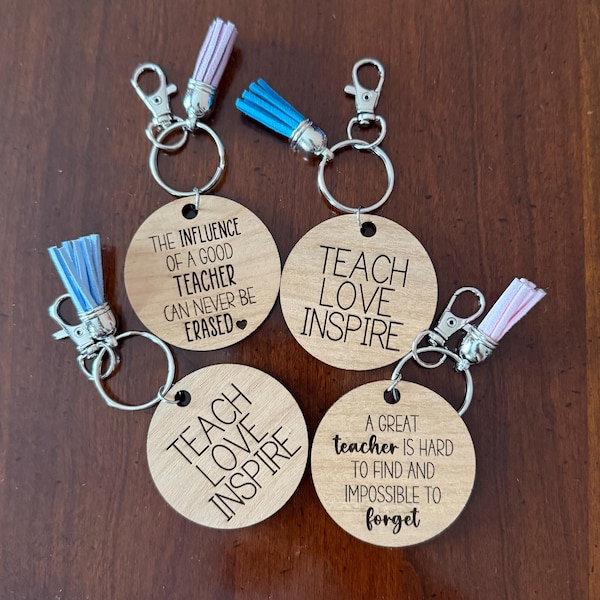 Teacher Keychains | Teacher Appreciation Gift | Engraved Wooden ...