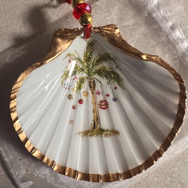 Oyster Shell Ring Dish, Oyster Ring Dish, Decoupaged Oyster Dish, Oyster Trinket Dish, Oyster ...