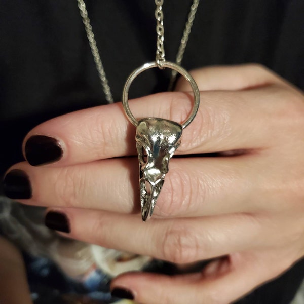 Morgana - Necklace - Choker - Bird - Skull - Lariat - Pendant - Witchy ...