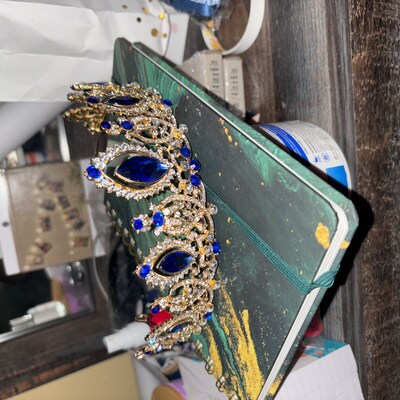 Fiona's Tiara in Gold Color Metal & Clear Crystal Faux Diamond Details ...