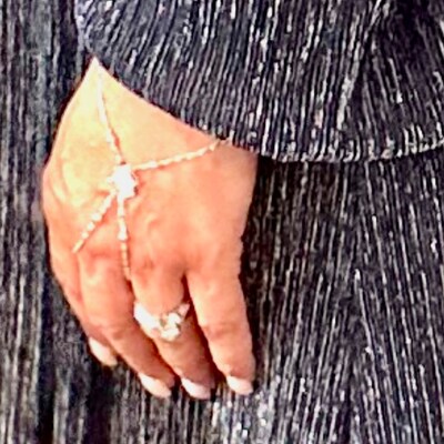 Gypsy Gold or Silver Finger Bracelet, CZ Hand Chain, Crystals Hand ...