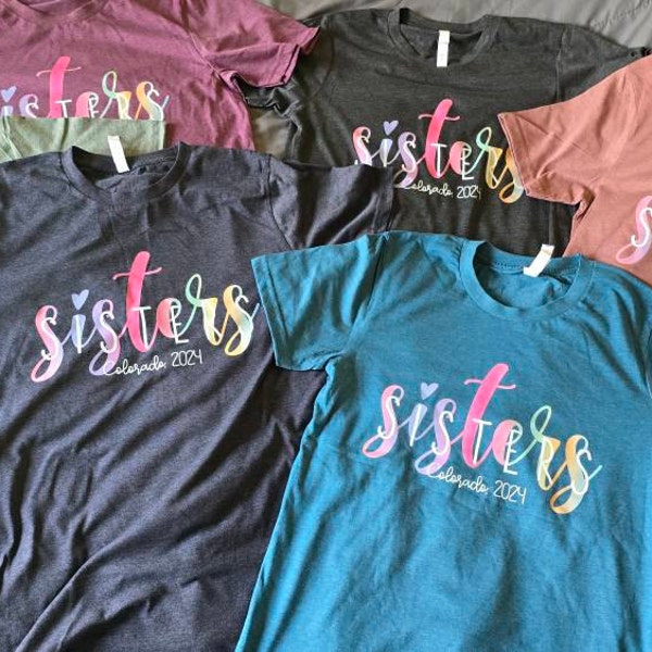 Custom Sisters T Shirt, Matching Personalized Sister T Shirts, Retro ...