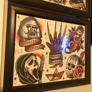 Horror Tattoo Flash Art Print - Etsy