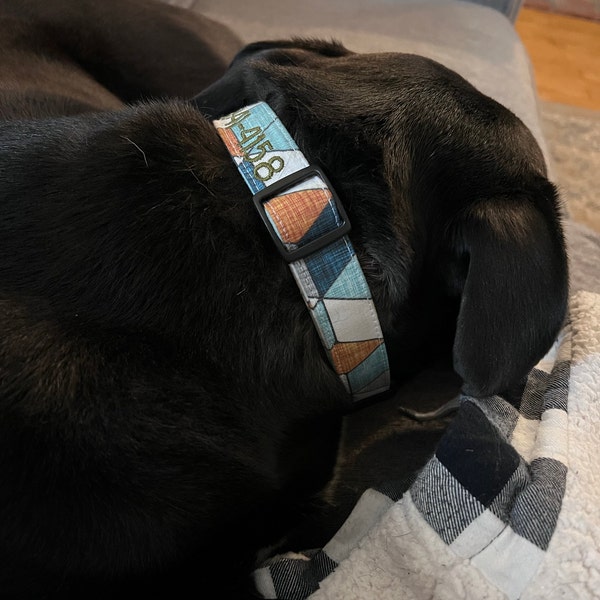 Fall Collar, Embroidered Dog Collar, Personalized Dog Collar, Geometric ...