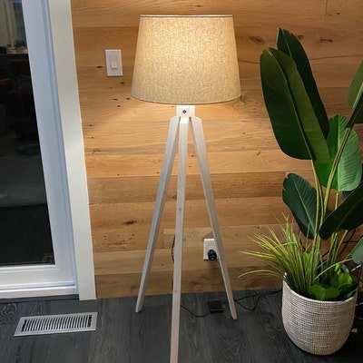 Table Lamp / Rustic Reclaimed Wood Block Table Lamp / Old Wood Block ...