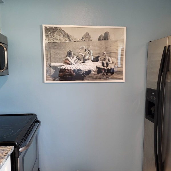 Eating Spaghetti on the Water Vintage Poster Print, Capri Italy 1939 ...