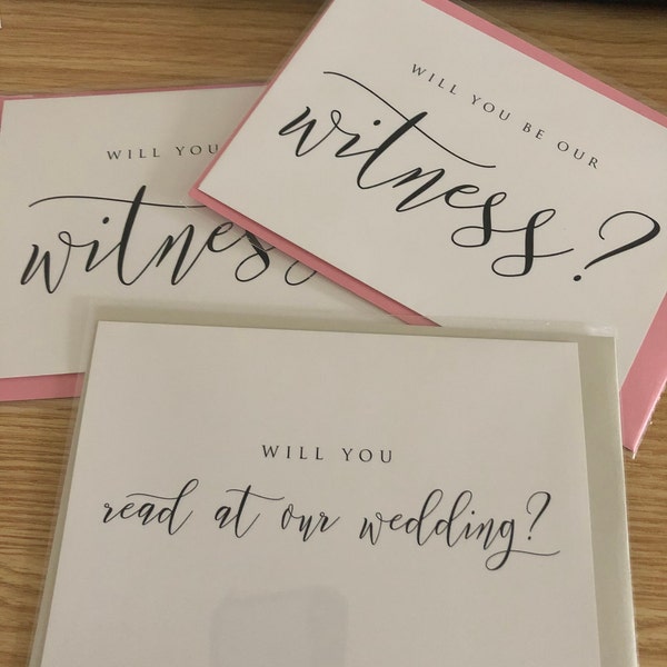 Will You Be Our Witness Card, Witness Wedding Card, Ring Bearer ...