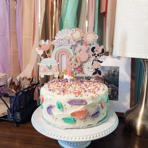 Groovy Minnie Mouse Cake Topper|groovy Minnie Mouse Theme|minnie Mouse ...