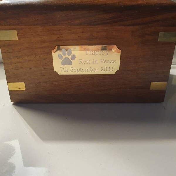 Dog Paw Print Engraved Plate, Perfect for Placing on Wooden Caskets or ...