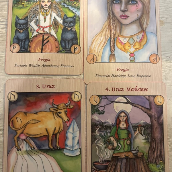 Nordisk gudinna, runor, orakelkit, kortlek och guidebok, tarotkort och ...