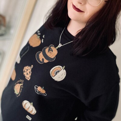 9 Pumpkins Halloween Spooky Fall Vintage Sweatshirt - Etsy