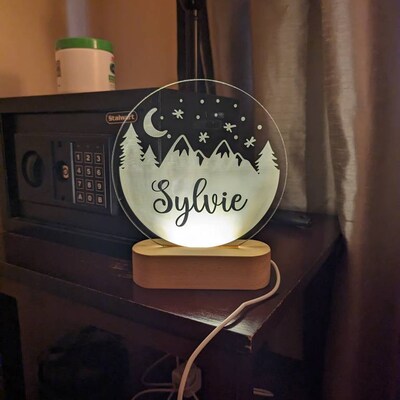 Mountains Custom Name Light Personalized Bedroom LED Cloud - Etsy