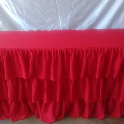 5 Layer Ruffled Table Skirtrainbow Candy Table Fiesta - Etsy