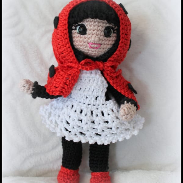 Crochet Pattern Ladybug Amigurumi Little Red Riding Hood Doll Stuffed ...