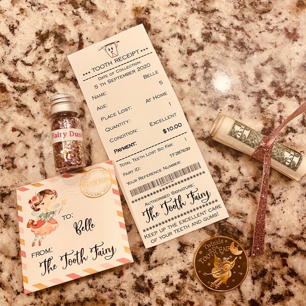 Editable Tooth Fairy Kit Letter Pouch Receipt Tooth Guide and Envelope ...