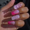 Silver and Pink Color Shifting Nails Pink Press on Nails Glitter Fake ...