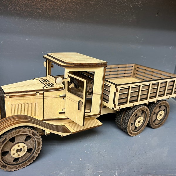 3D Classic Truck Laser Cut File: Wooden Model (SVG DXF Digital Download ...