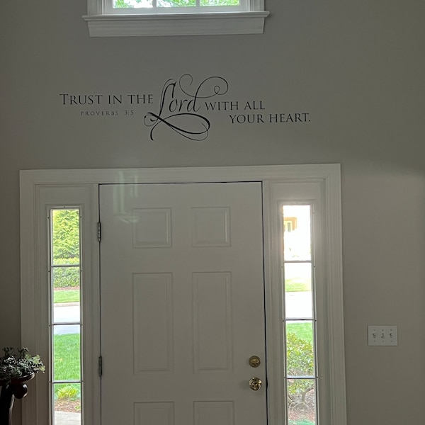 Trust in the Lord With All Your Heart Scripture Wall Decal Christian ...