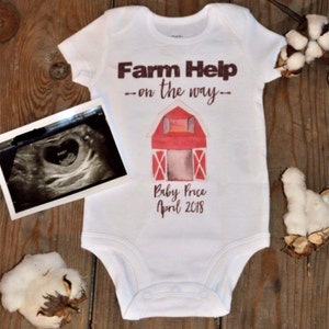 Farm Help on the Way Pregnancy Announcement Farm Baby - Etsy