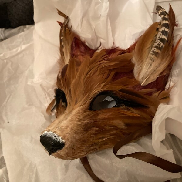 Luxury Red Fox Mask, Unisex Adult Fox Mask, Woodland Animals, Festival ...