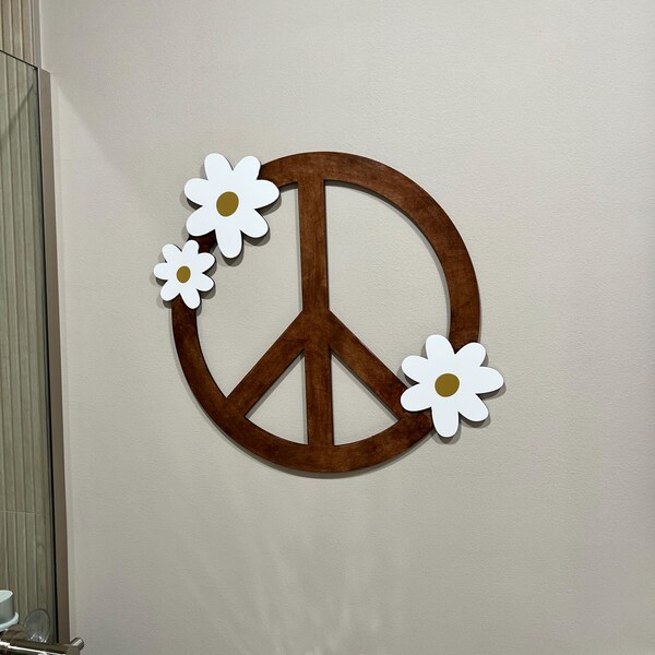 Peace Sign | Cane Peace Sign Decor | Boho Girls Decor | Beach Decor ...