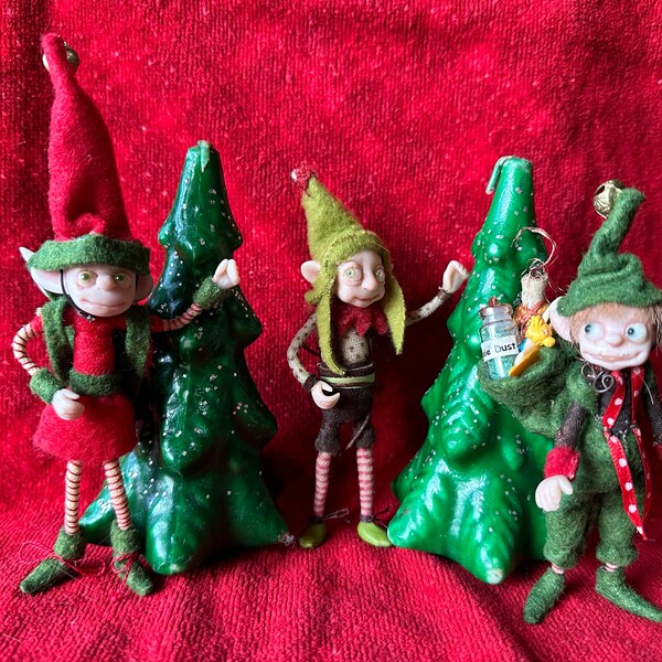 Dinkydarlings 33 OOAK Pixie Fairy Little Green Elf Boy Polymer Clay ...
