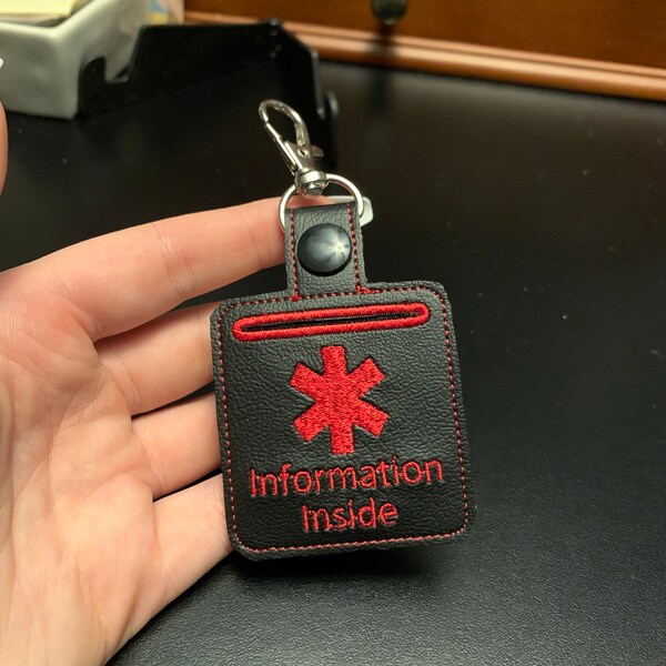 Medical Alert Keychain, Key Fob. Medical Info is Ormation Inside ...