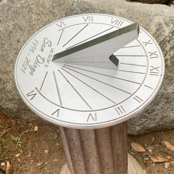 Custom Engraved Unique Sundial - Circular, Precision Calibrated for ...