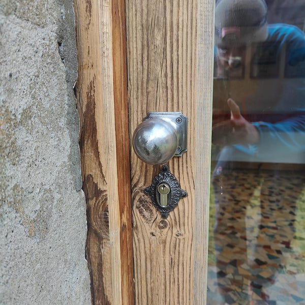 Antique IRON CHEST HANDLE Cast Iron Rustic Vintage Old Style Drop Bar ...