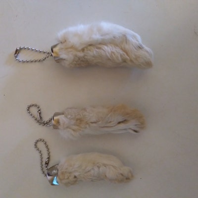 GENUINE Real Lucky Rabbits Foot Keychain Set of 3 - Etsy