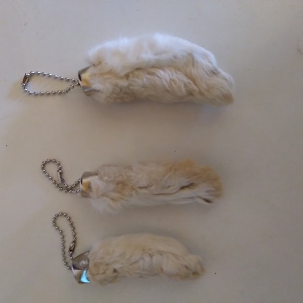GENUINE Real Lucky Rabbit’s Foot Keychain Set of 3 - Etsy